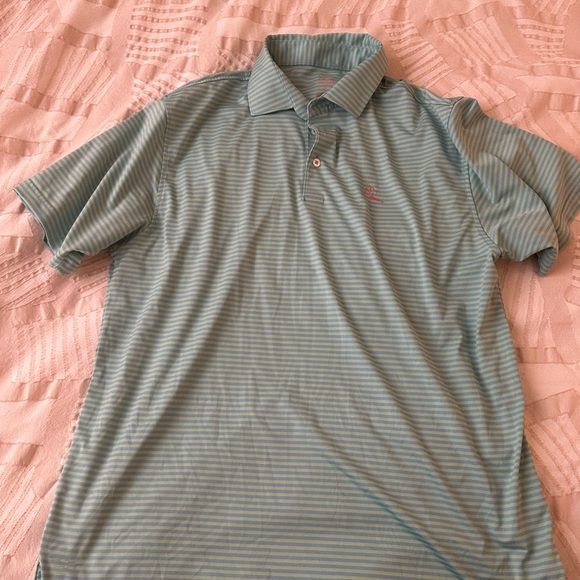 Rhoback | Shirts | Rhoback Green And Pink Polo | Poshmark